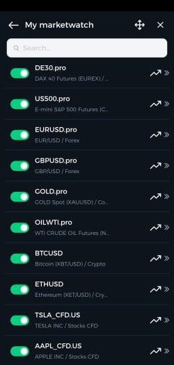 User guide for OANDA mobile app