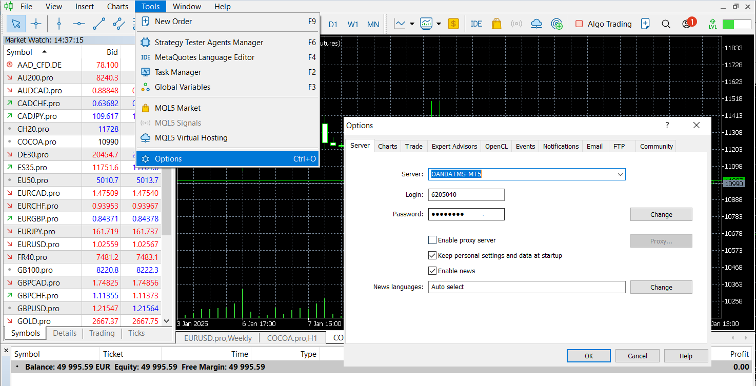 MT5 user guide for OANDA TMS