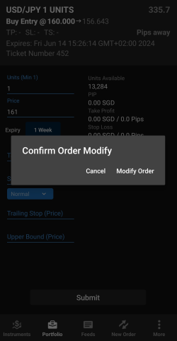 User guide for OANDA mobile app