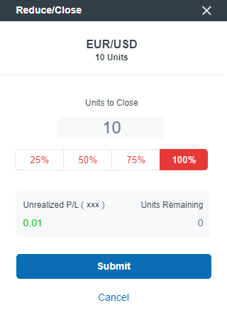 User guide for OANDA web platform