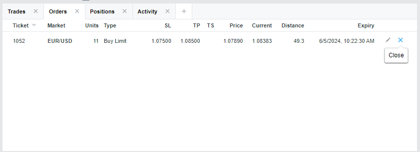 User guide for OANDA web platform