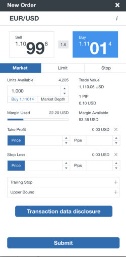 User guide for OANDA web platform